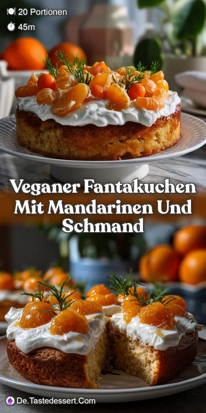 Veganer Fantakuchen mit Mandarinen und Schmand